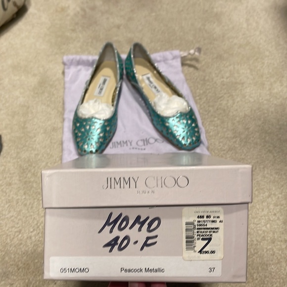Jimmy Choo | Shoes | Peacock Metallic Jimmy Choo Star Cutout Ballet ...
